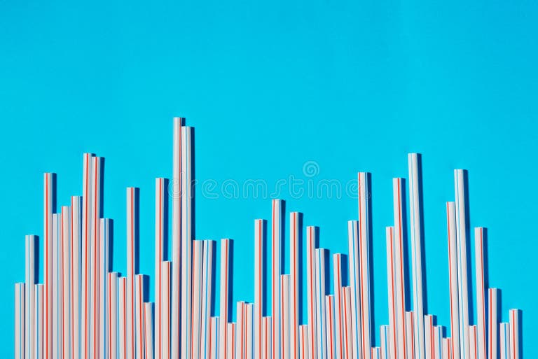 Plastic Cocktail Straws Arranged in Columns of Statistics Graph on a ...