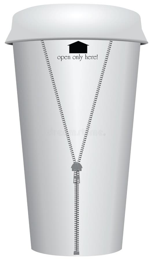 Plastic Coffee Cup with Zipper Stock Vector - Illustration of coffee ...