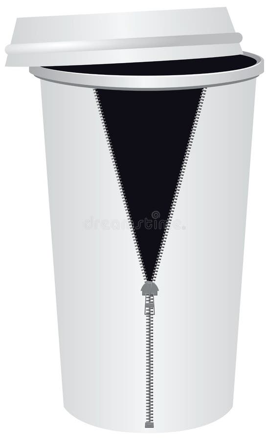 Plastic Coffee Cup with Zipper Stock Vector - Illustration of drink ...