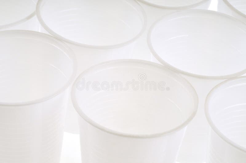 Plastic Coffee Cups on White Background Stock Photo - Image of closeup ...