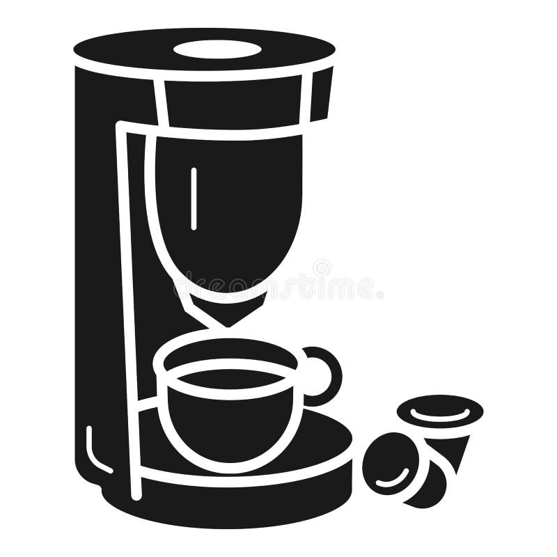 Plastic Coffee Machine Icon, Simple Style Stock Vector - Illustration ...