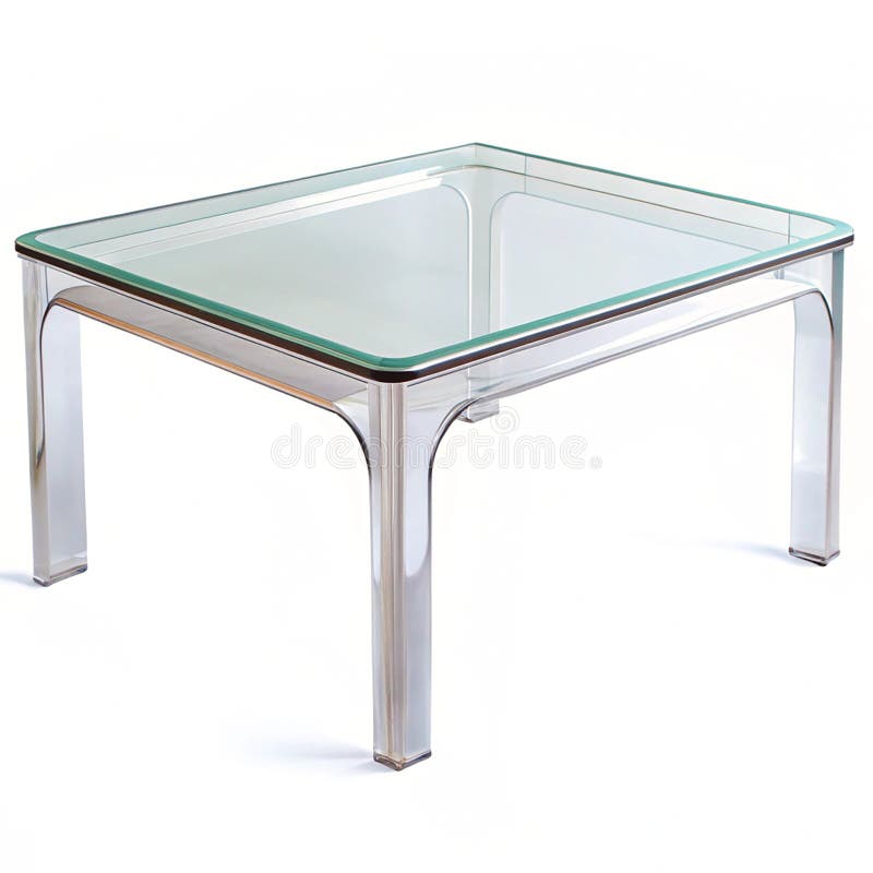 Plastic Coffee Table with a Transparent Glass-like Surface Stock ...