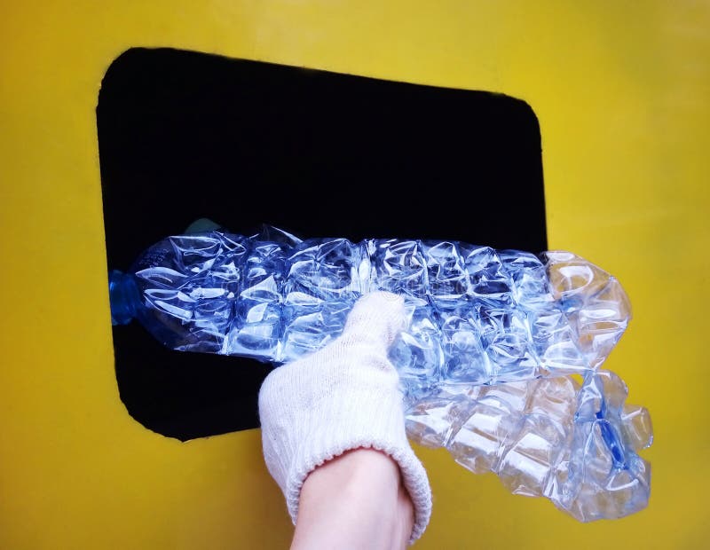 Plastic Collecting at Recycling Point. Separate Waste Collection Stock ...