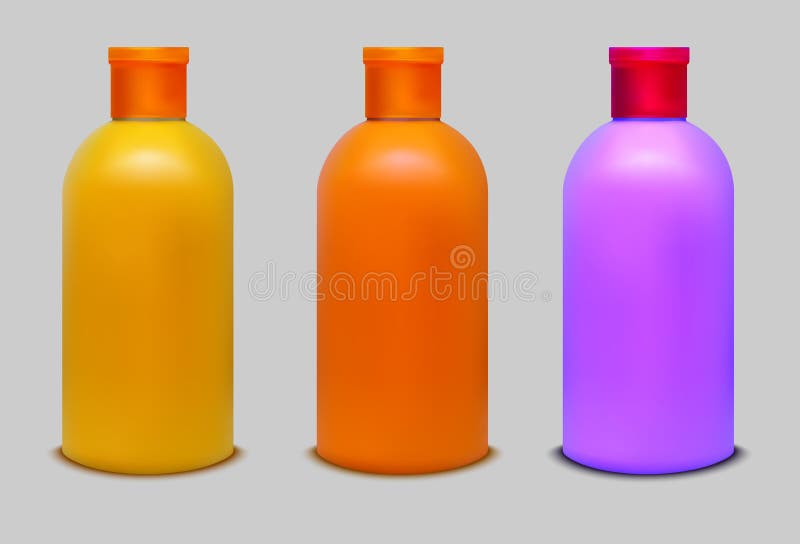 Plastic Color Bottle for Juice, Shampoo and Water Stock Vector ...