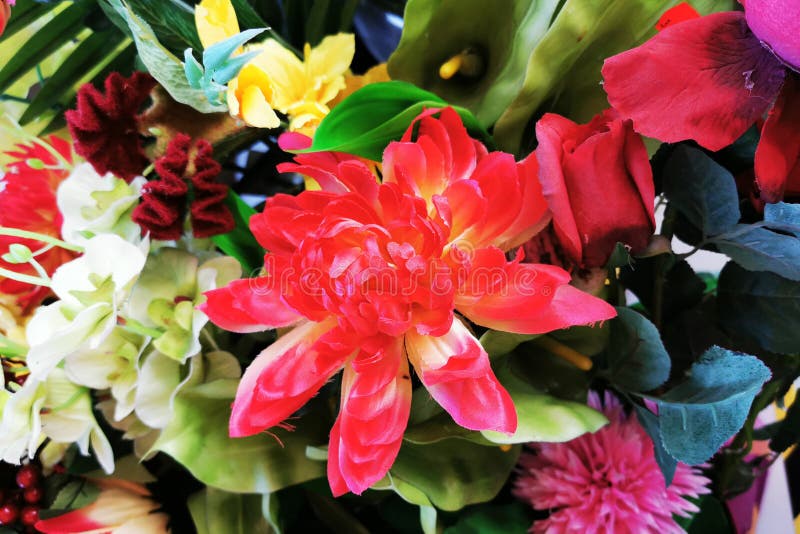 Plastic color flowers stock photo. Image of abstract - 189630570