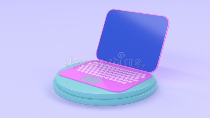 Plastic Color Laptop Toy 3d Net Shop Computer Stock Illustration ...