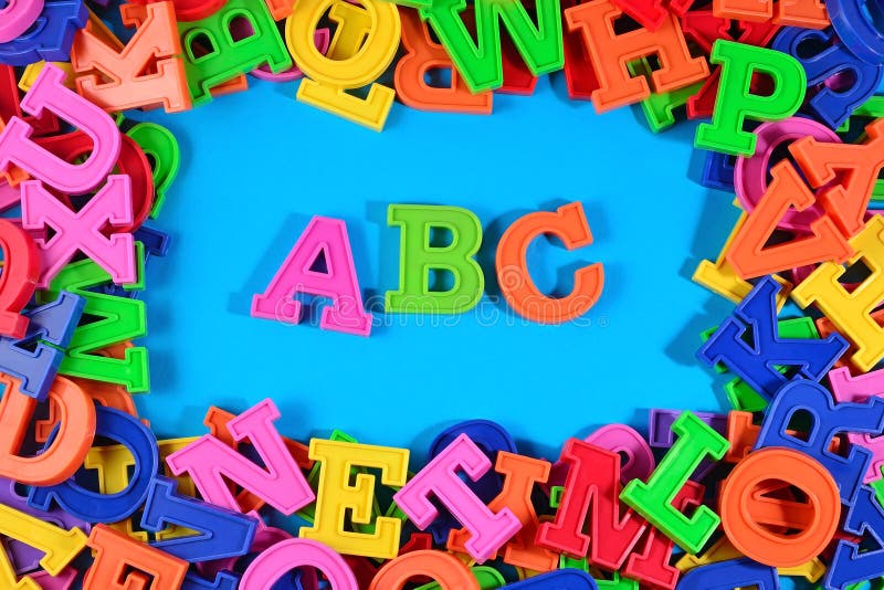 Plastic Colored Alphabet Letters ABC Stock Photo - Image of ...