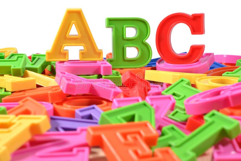 Plastic Colored Alphabet Letters ABC Stock Image - Image of green ...