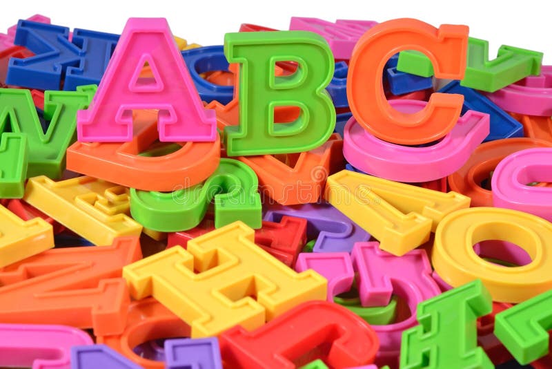 Plastic Colored Alphabet Letters ABC Stock Image - Image of blue ...