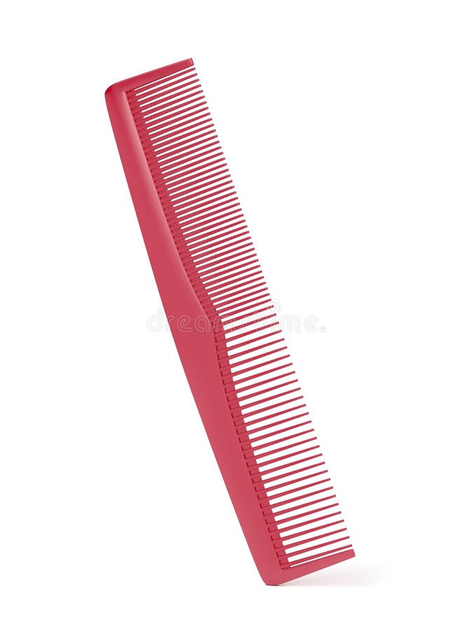 Red Plastic Comb on a Blue Background. Stock Vector - Illustration of ...