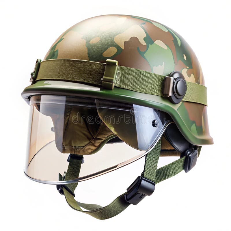 Plastic Combat Helmet with an Anti-glare Visor Stock Illustration ...