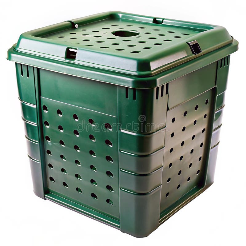 Plastic Composting Bin with Ventilation Air Holes Stock Illustration ...