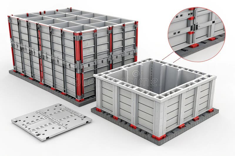Plastic Concrete Formwork System with Reusable Panels Stock ...