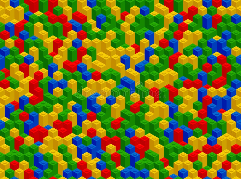 Red Plastic Constructor Blocks Plate Seamless Pattern Flat Design Stock Vector - Illustration of ...