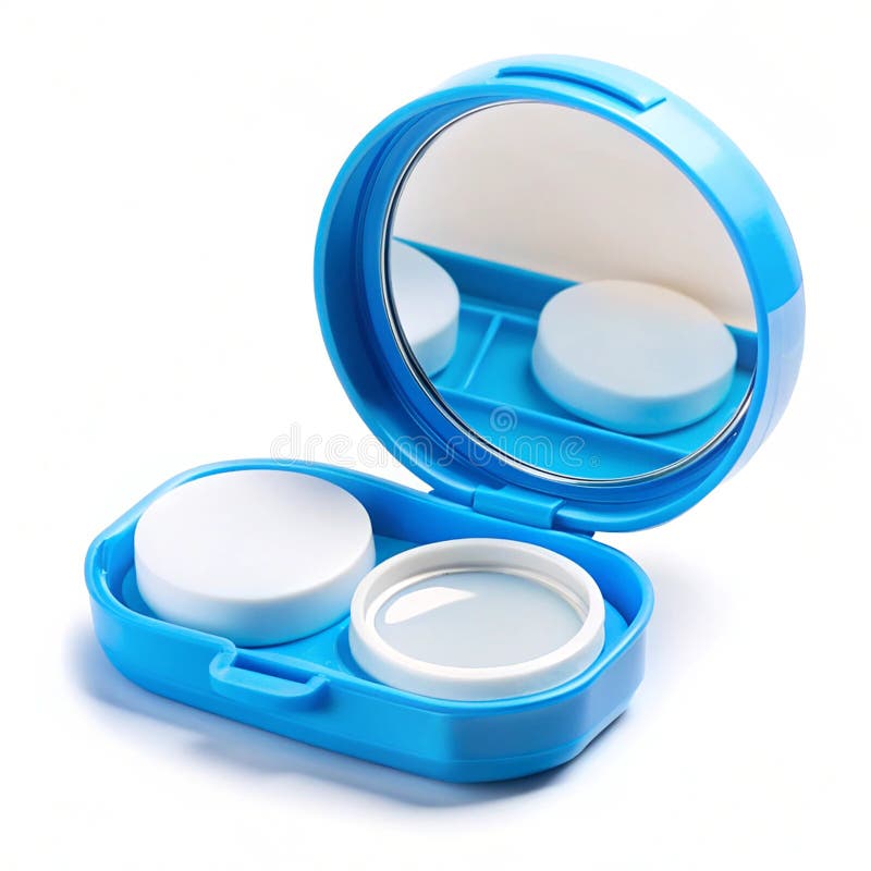 Plastic Contact Lens Case with Mirror Stock Illustration - Illustration ...