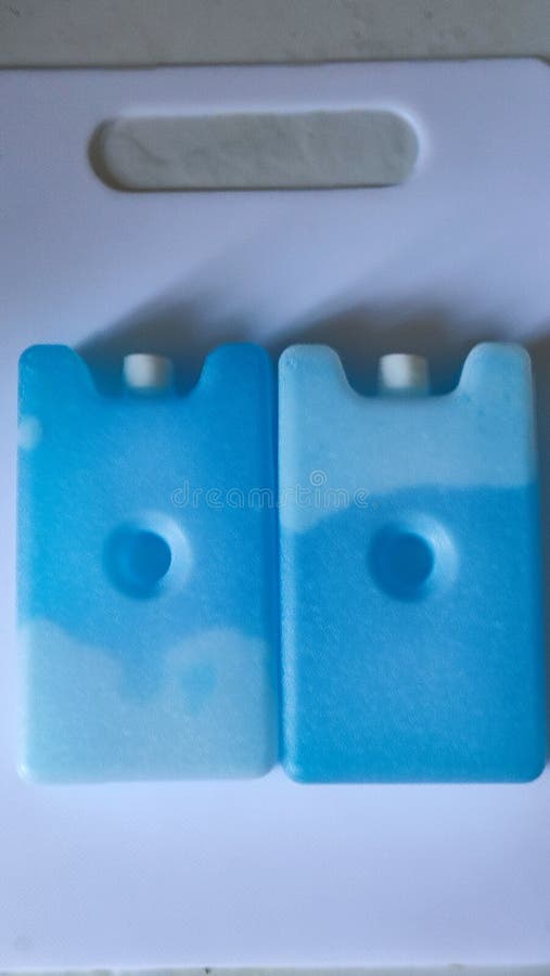 Plastic Container with Blue Water for Freezing Stock Photo - Image of ...