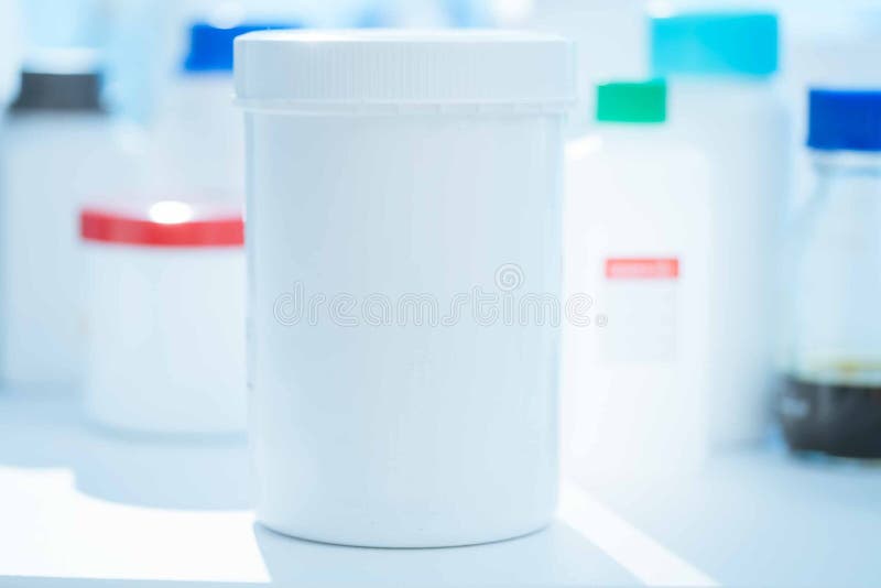 Plastic Container with Chemical Substance in Laboratory Stock Image ...
