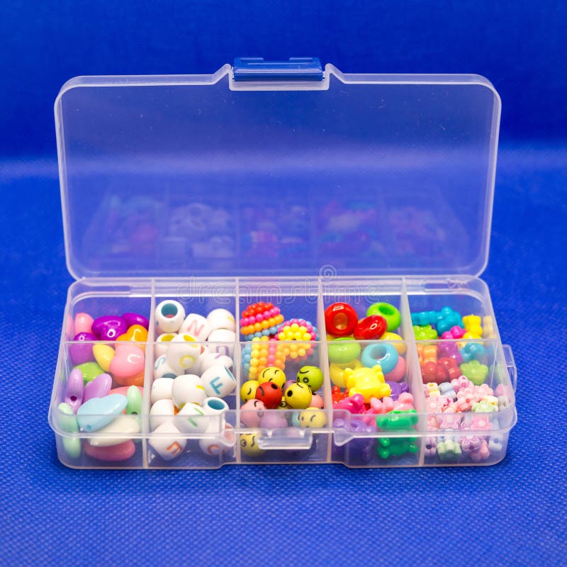 Plastic Container with Colored Round Buttons, Jewelry for Clothes Stock ...
