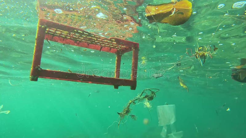 Plastic Container Floating Underwater Stock Footage - Video of ...