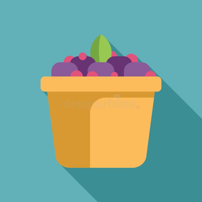 Plastic Container Holding Freshly Picked Blueberries with Green Leaf ...