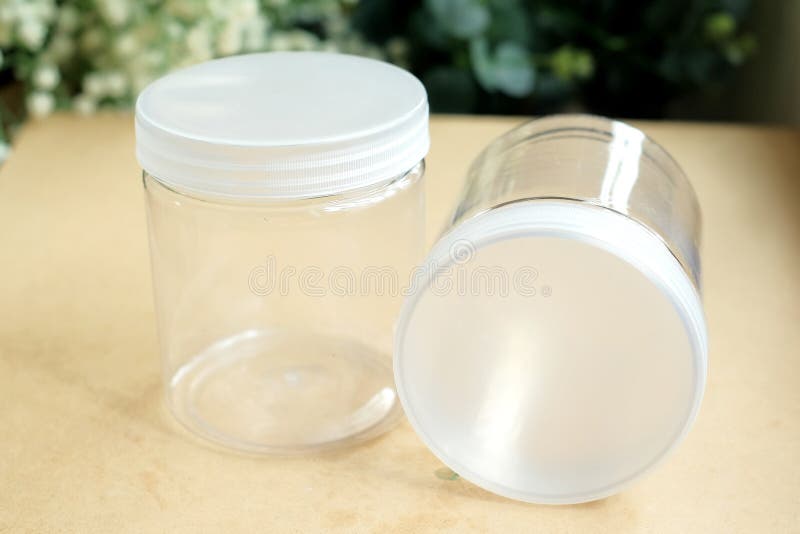 Plastic Container on the Table Stock Image - Image of identity, clear ...