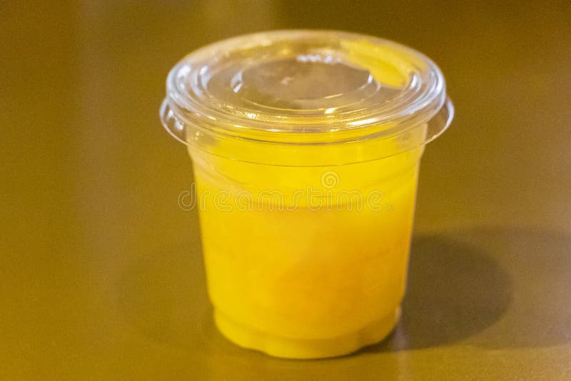 Plastic Container with Yellow Liquid Juice without Logo for Labeling ...