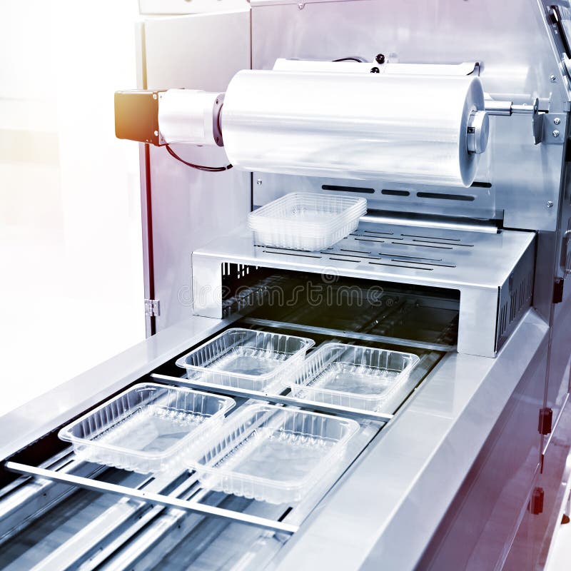 Plastic Containers on Food Factory for Packing Stock Image - Image of ...