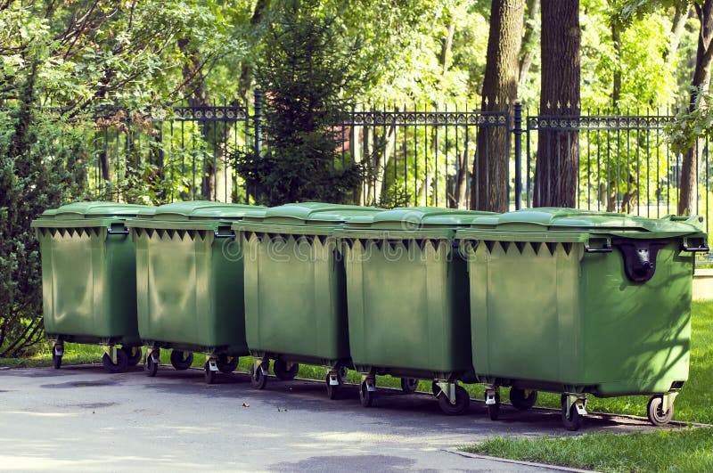 Plastic Containers for Garbage Stock Photo - Image of separate ...