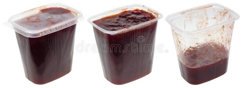 Plastic Containers with Jam Set Isolated Stock Photo - Image of canned ...