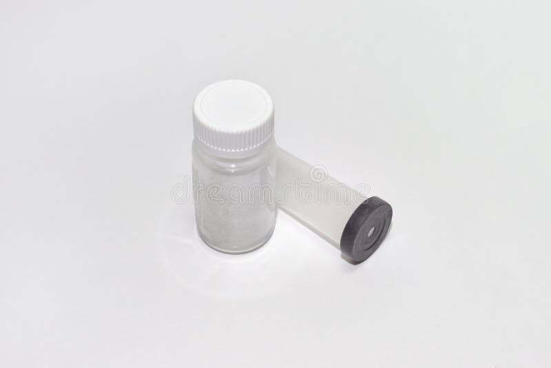 Plastic Containers: Jar for the Tablets with Cap and a Tes Stock Image ...