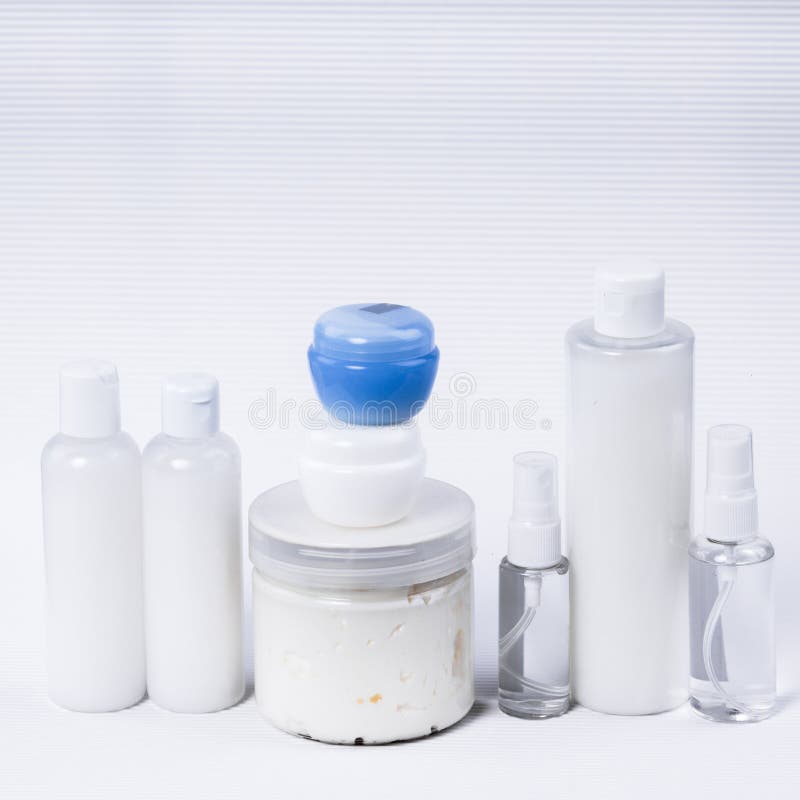 Plastic Containers without Labels for Brand Advertising on a White ...