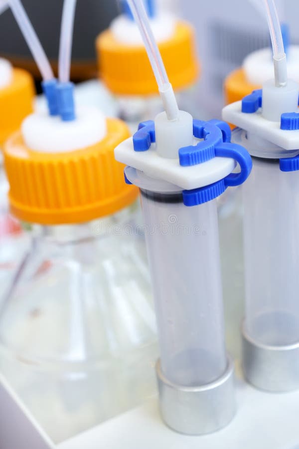 Plastic Containers with Members of Their Thin Tubes. Stock Image ...