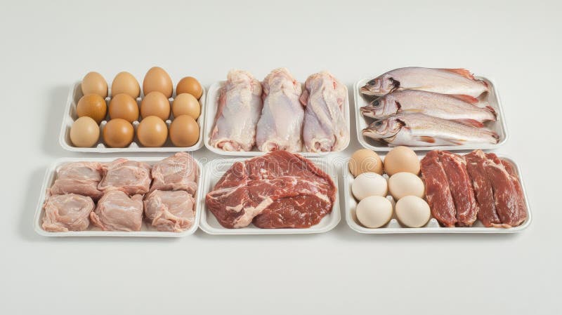 Plastic Containers Organizing Various Types of Raw Meat and Eggs ... Plastic Containers Organizing Various Types of Raw Meat and Eggs ...