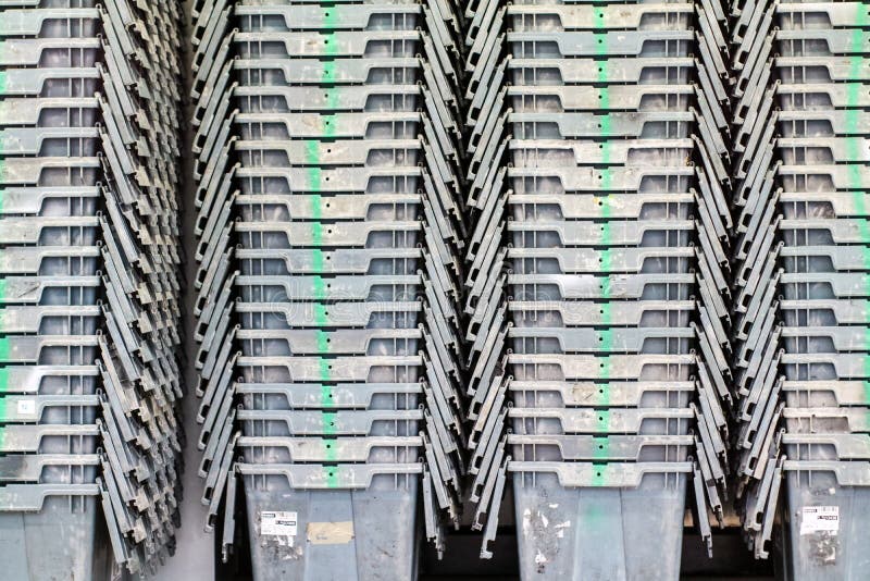 Plastic Containers are Stacked Perfectly Together To Wait for Th Stock ...