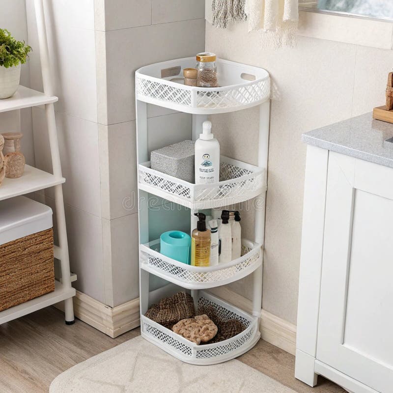 Plastic Corner Rack Organizer Plastic Wall Shelf Stock Illustration ...