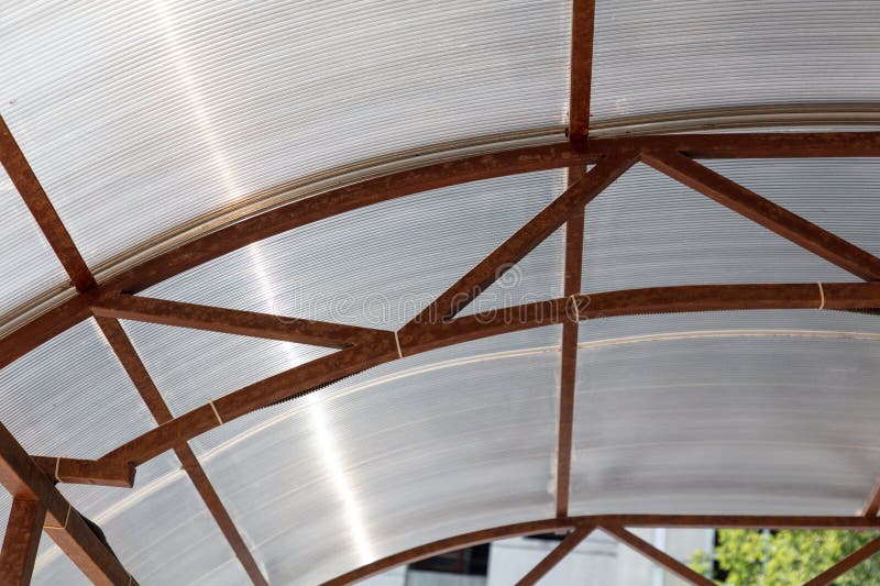 Plastic Covering on a Metal Canopy As a Background Stock Photo - Image ...