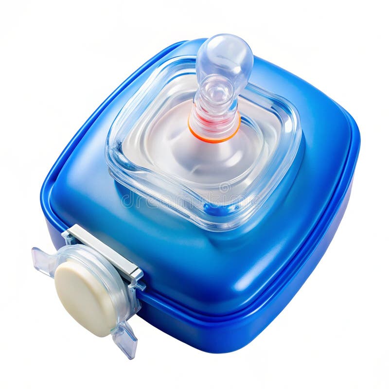 Plastic CPR Face Shield with One-way Valve Stock Illustration ...