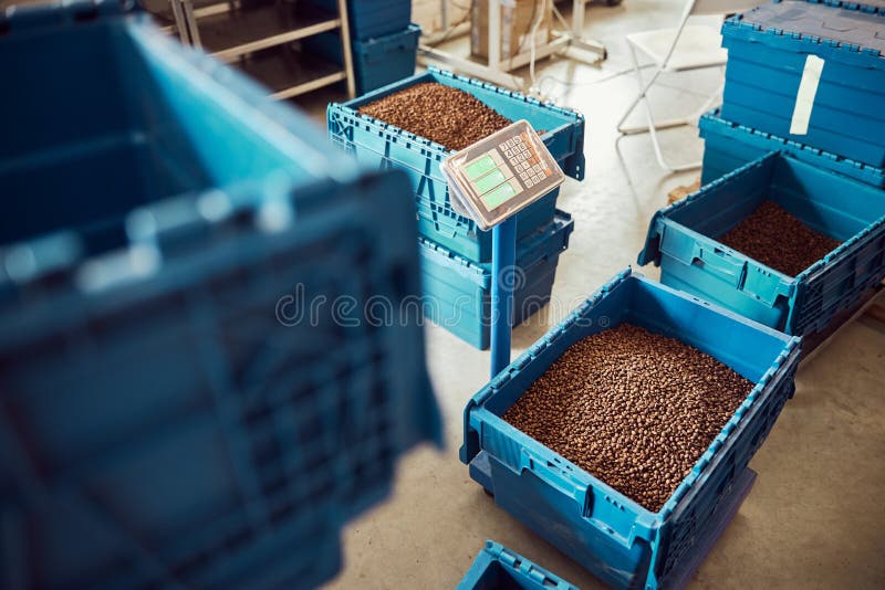 Plastic Crate with Coffee Beans on Scales Stock Image - Image of ...