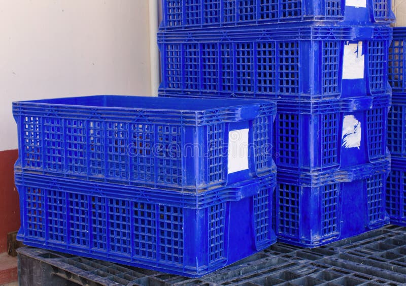 Plastic Crate Stacked Product Packing Containers Stock Photo - Image of ...