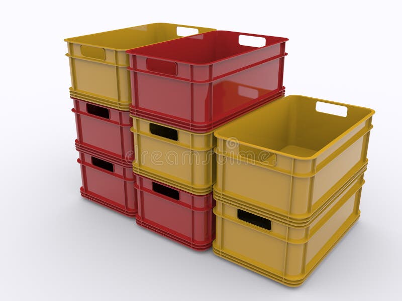 Plastic crate stock illustration. Illustration of packing - 41422224