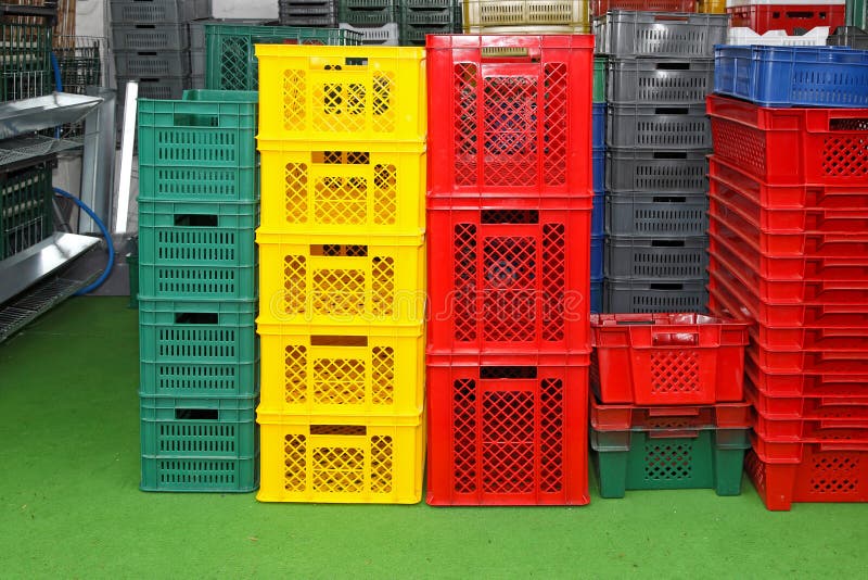Plastic crates recycle stock image. Image of scrap, material - 36199219