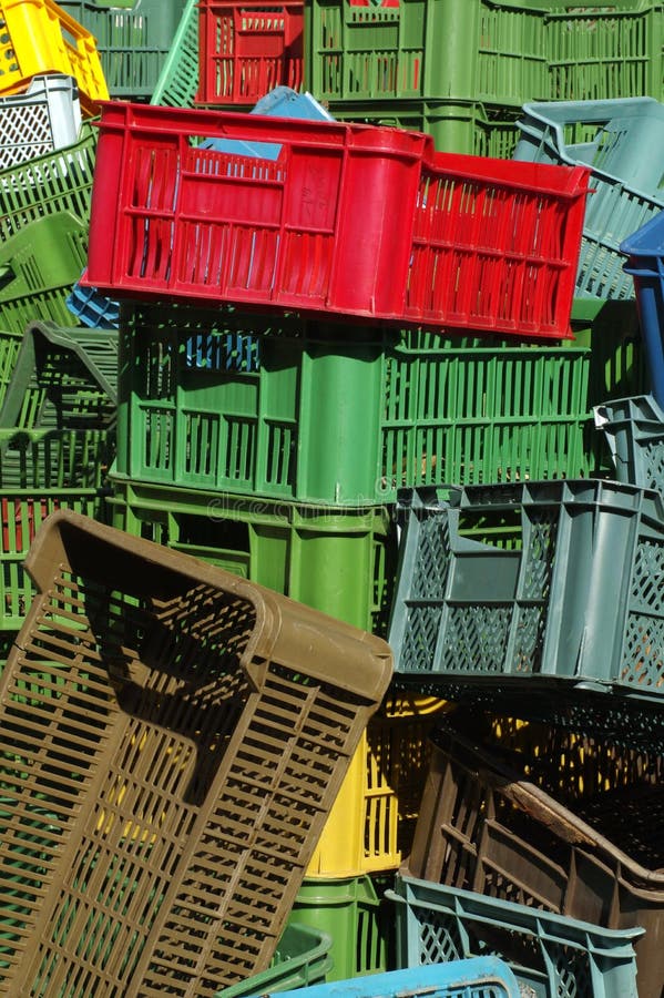 Plastic crates recycle stock image. Image of scrap, material - 36199219