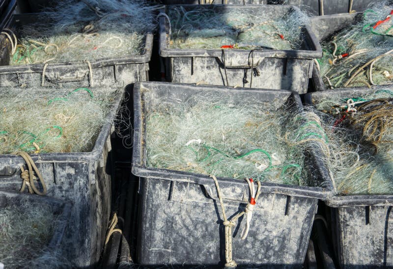 Plastic Crates Filled Fishing Nets Stock Photos - Free & Royalty-Free ...