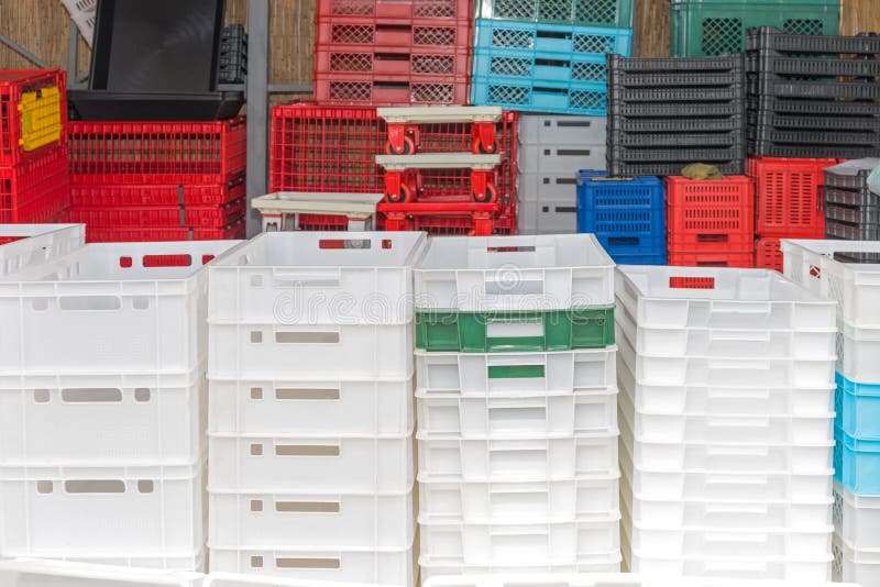 Plastic crates recycle stock image. Image of scrap, material - 36199219