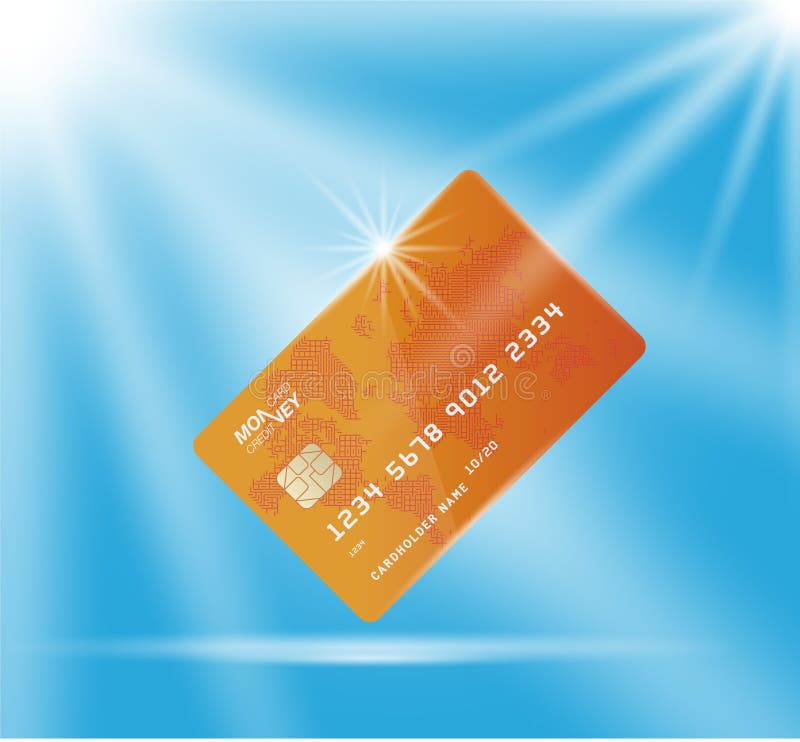 Plastic Credit Cards. Front Side of the Card with Digital World Map ...