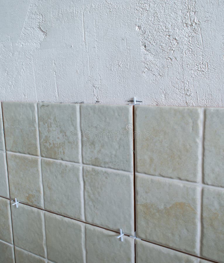 Plastic Cross. Leveling Tiles. Floor Tile Repair. Stock Image - Image ...
