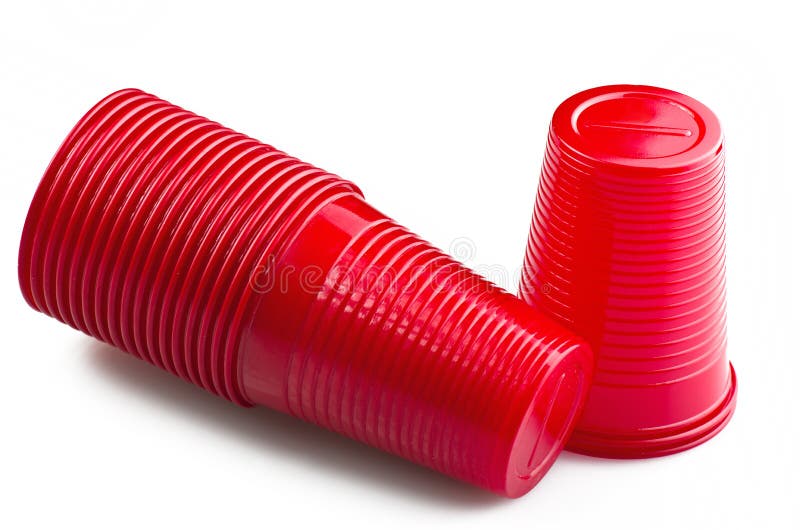 Fallen Plastic Red Party Cup on Its Side on a Table. Nightclub or Disco ...