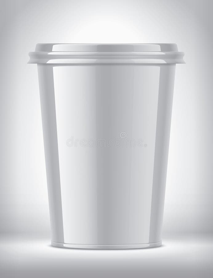 Plastic Cup on Background. Glossy Surface Version. Stock Vector ...