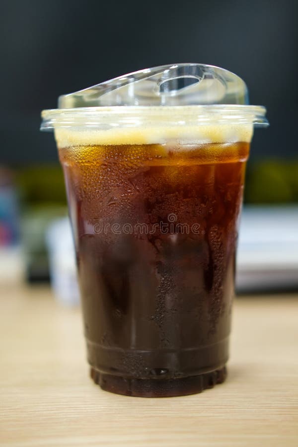 Plastic Cup Black Coffee Iced Americano Lid Office Stock Photos - Free & Royalty-Free Stock ...