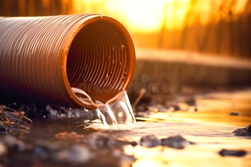 A Plastic Cup Delicately Pours Water into a Puddle, Creating Ripples ...